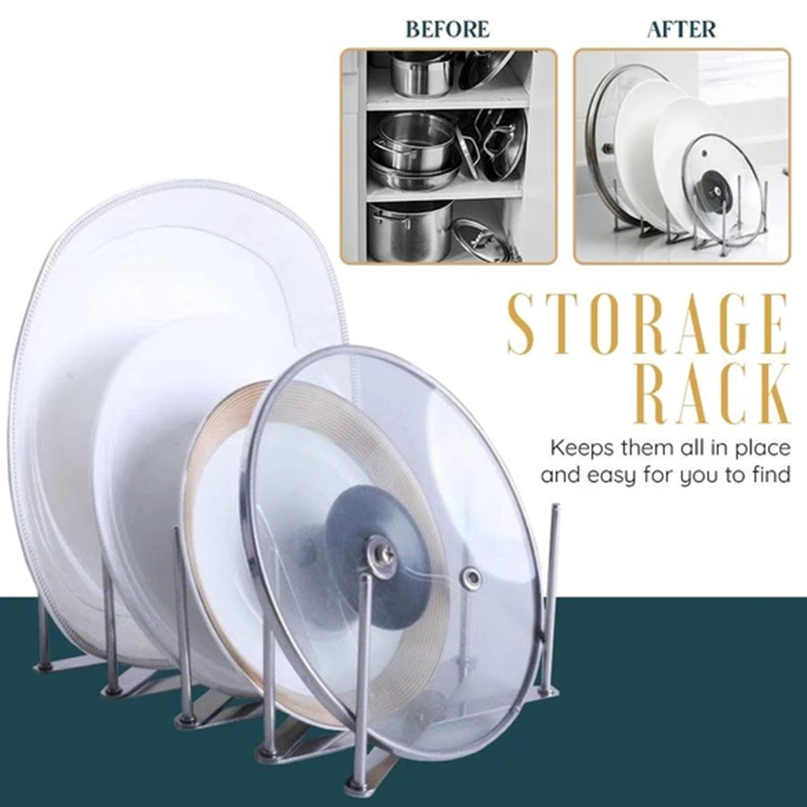 JDEFEG Kitchen Organization Japanese Gadgets Home Rack Organizer Steel ...