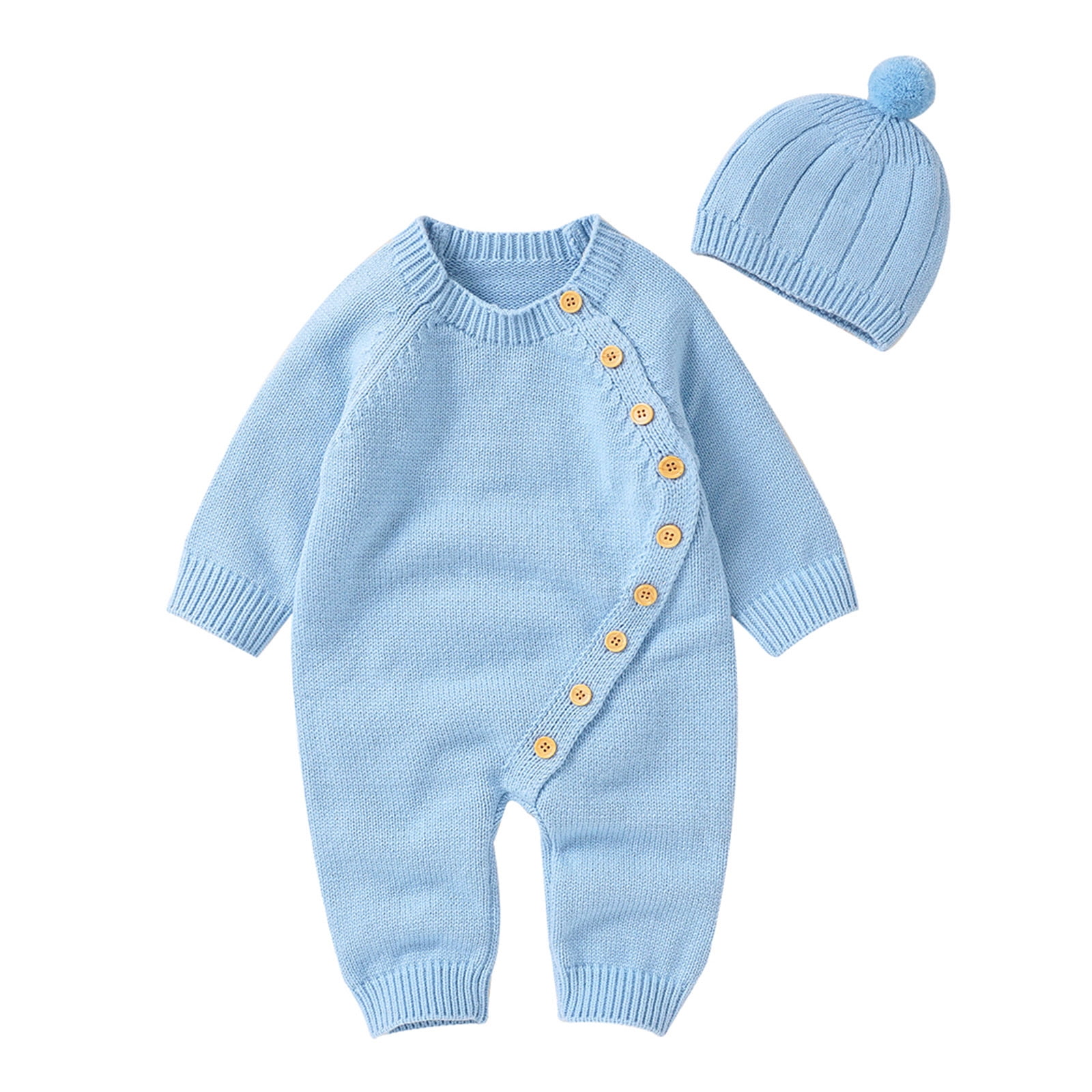 JDEFEG Large Sweatshirt Boy Girl Solid Knitted Sweater Baby Jumpsuit ...