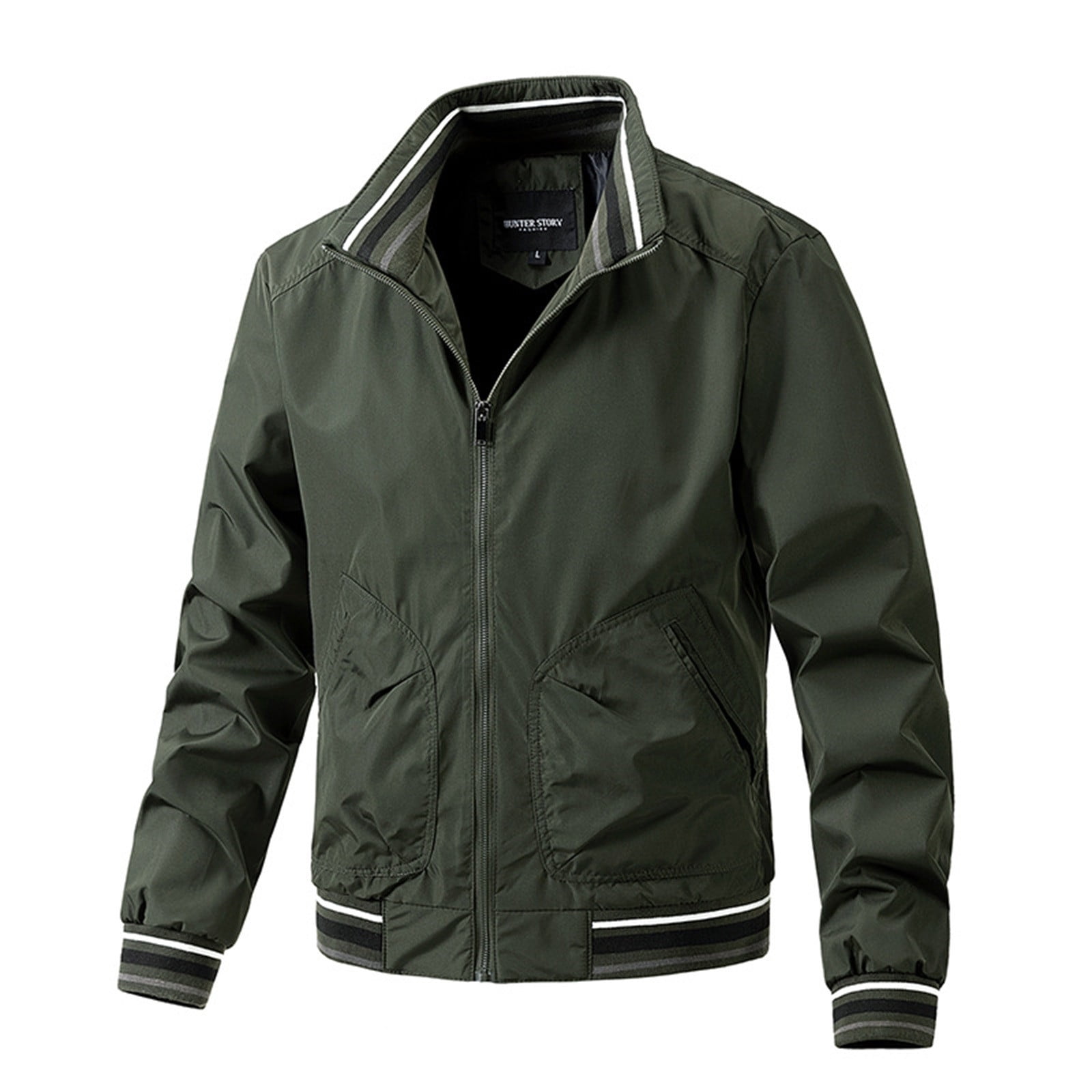 JDEFEG Men's Jackets Big and Tall Lightweight Windbreaker Slim Fit ...