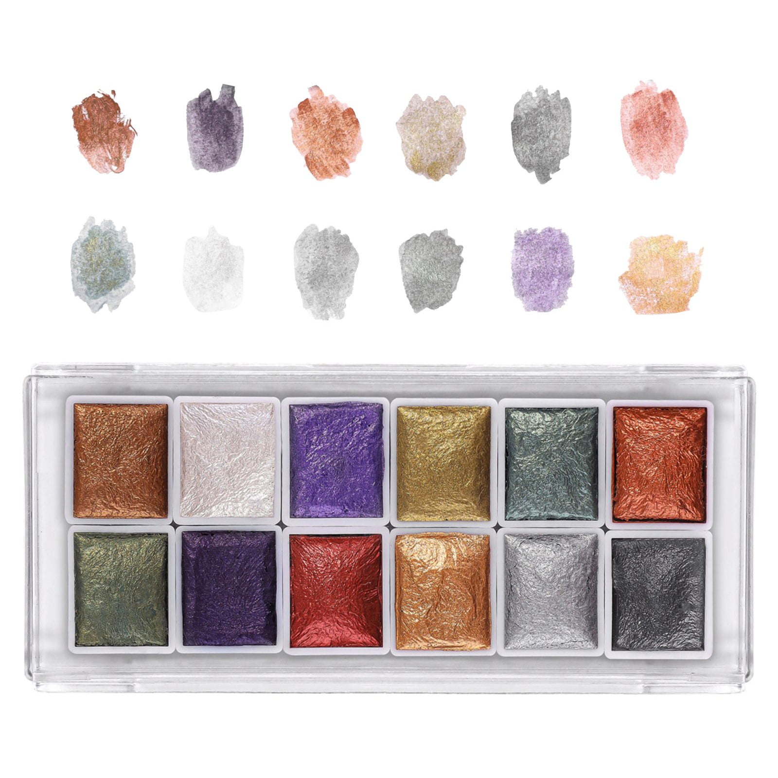 JDEFEG Nail Watercolor Paint Set - 12 Colors Pearl Watercolor Painting ...