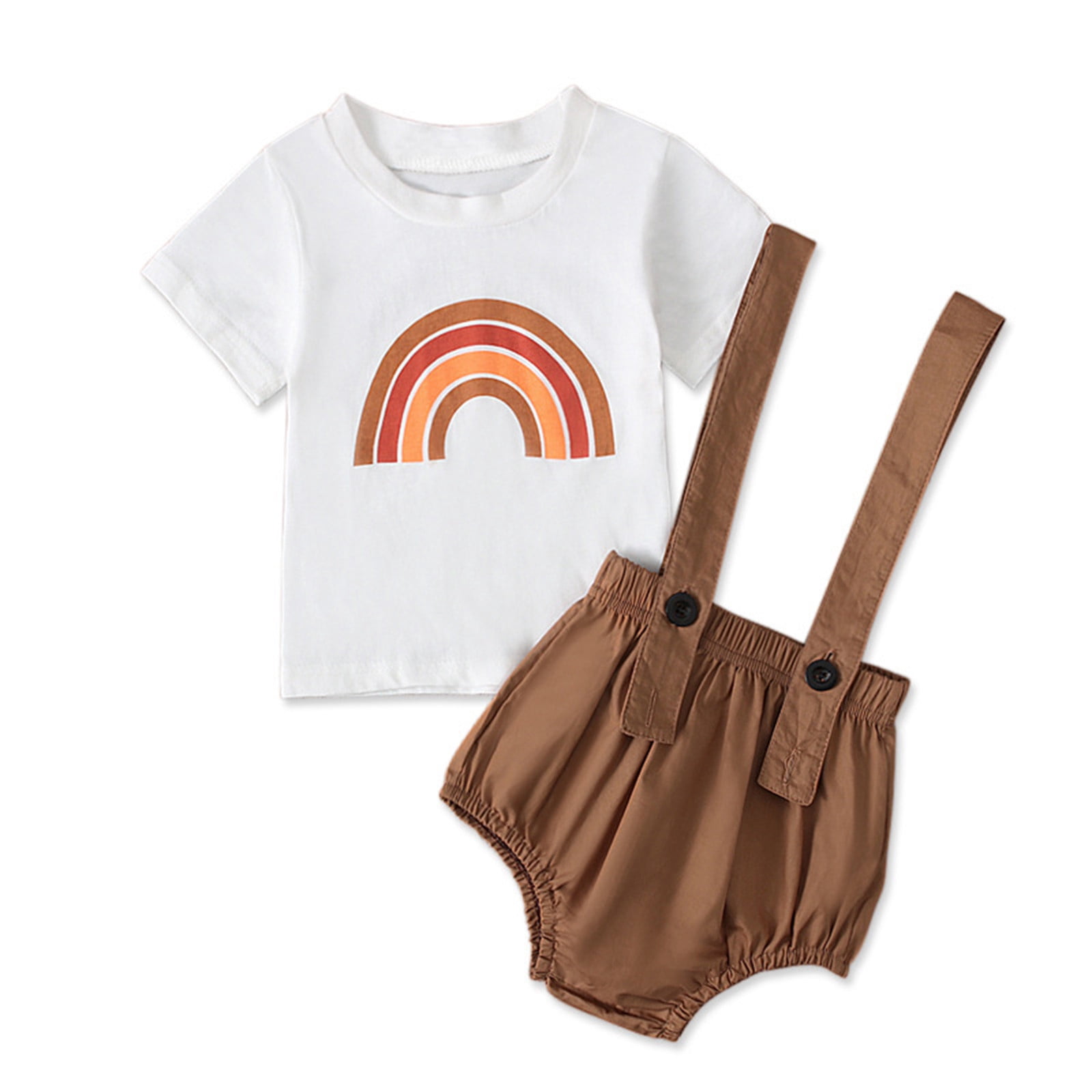 JDEFEG Preemie Baby Girl Clothes Set Rainbow Tops T Kids Outfits Girls ...