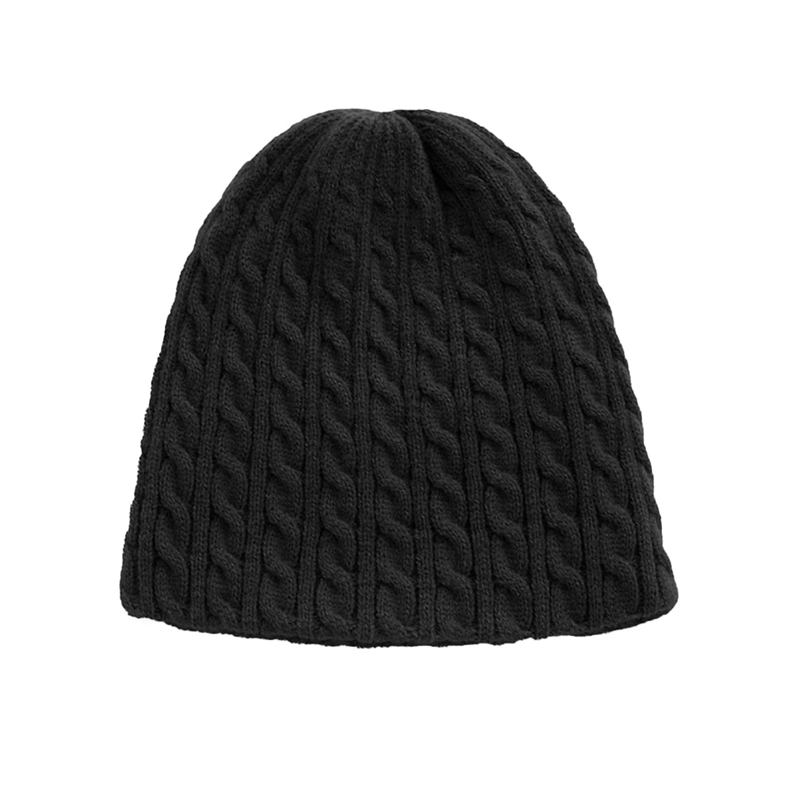 JDEFEG Winter Hats Warm Baseball Cap Women Warm Solid Twist Knit ...