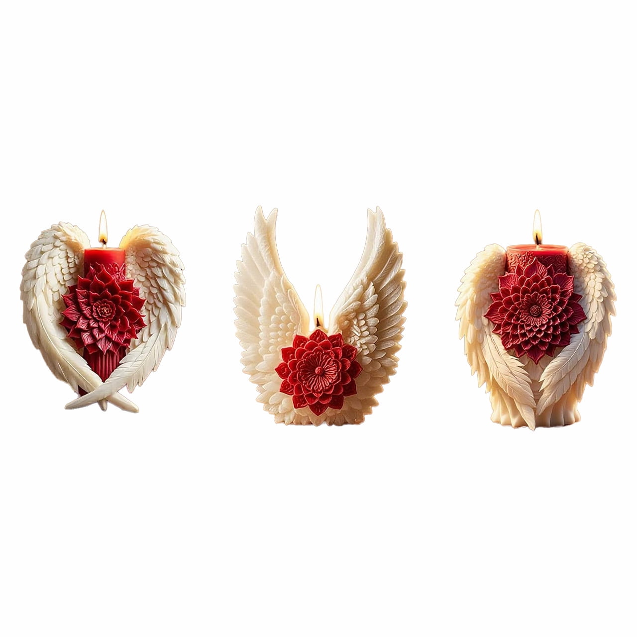 JDH silicone 2PCS Silicone Mold for Wings Angel Wings Flower Cylinder ...