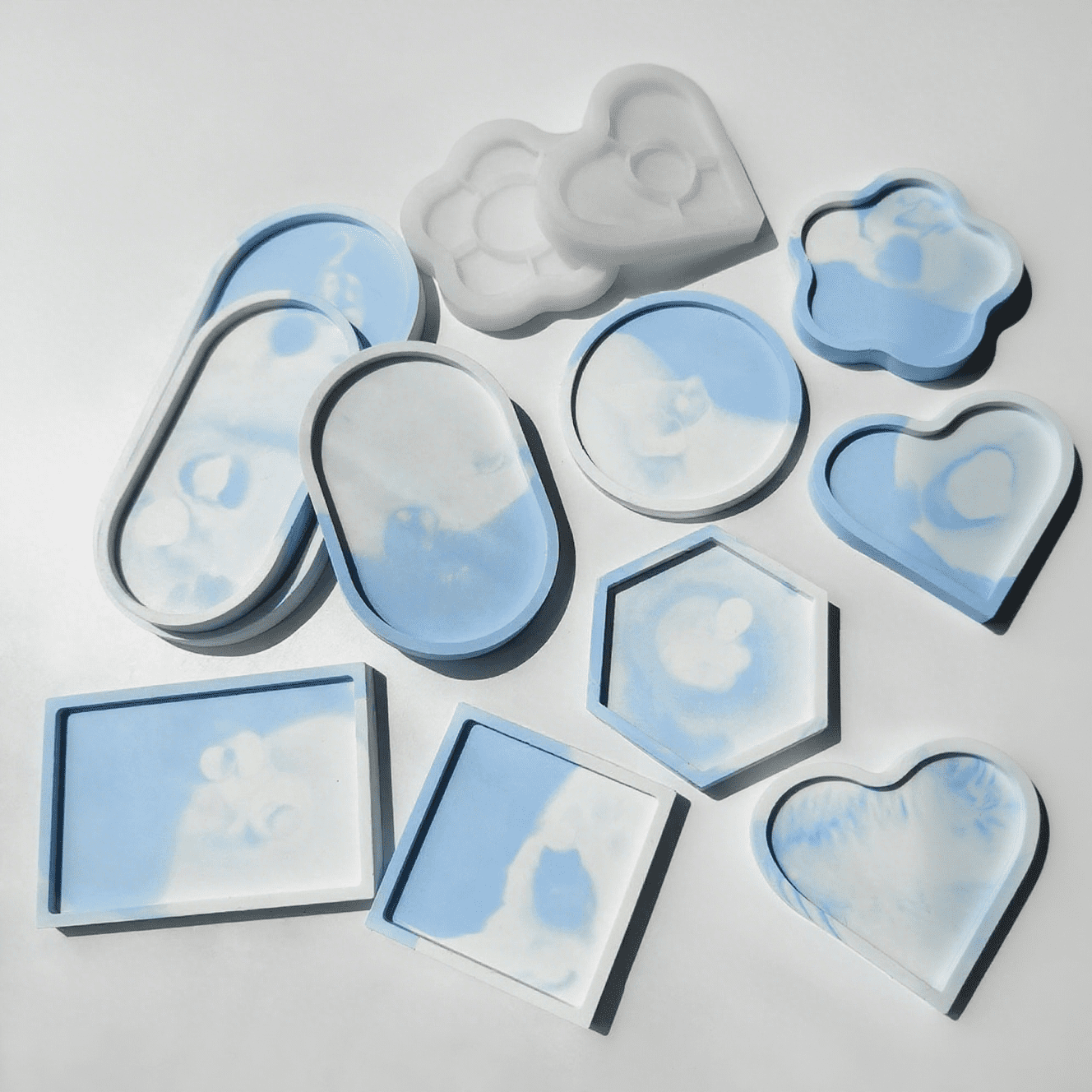 JDH silicone 3 Pack Resin Tray Molds, Oval Coaster Epoxy Resin Casting ...