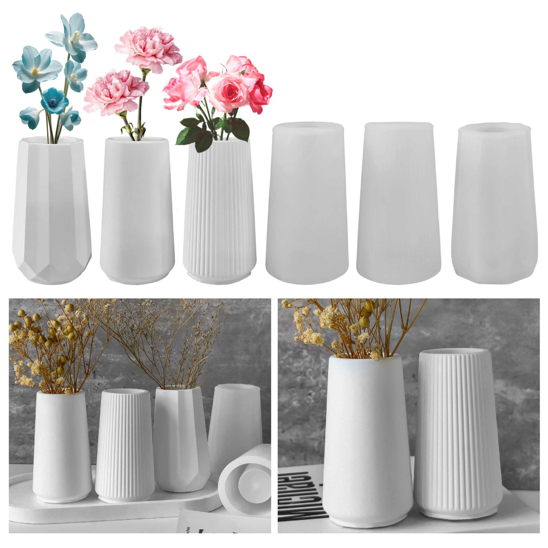 JDH silicone DIY Hydroponic Vase Resin Silicone Mold Flower Placement ...