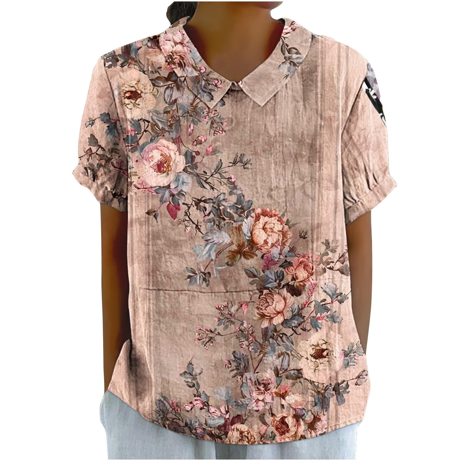 Jdhufei Womens Plus Size Summer Tops Denim Shirt Women Underboob Top