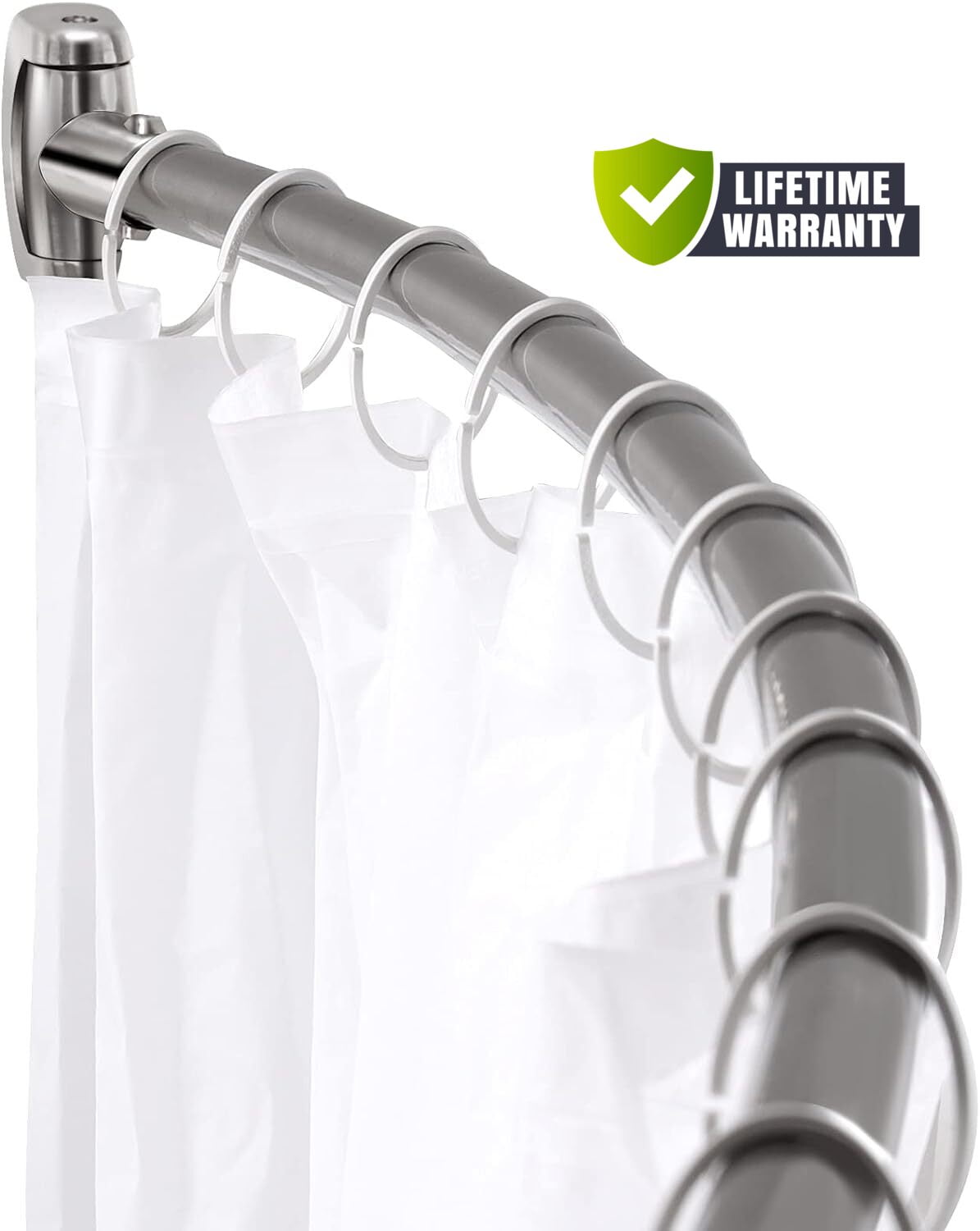 "JDLiving Premium 304 Stainless Steel Adjustable Curved Shower Curtain ...