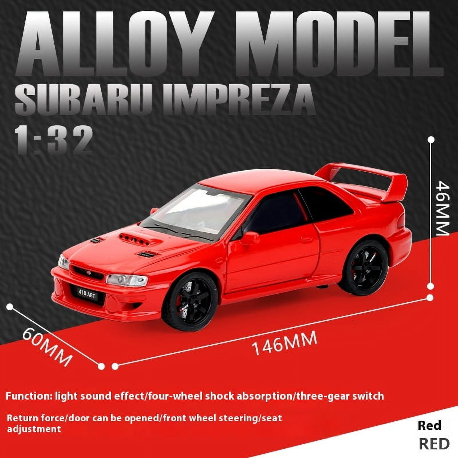 JDM 1:32 Subaru Impreza WRX STI Modified Cultural Vehicle Alloy Metal ...