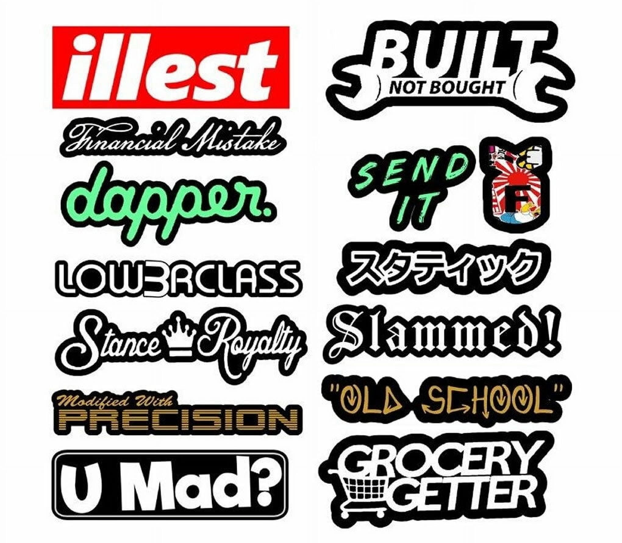 JDM 14 Car Sticker Decal Mega Pack Lot Tuner Low Funny Boost Drift Race ...