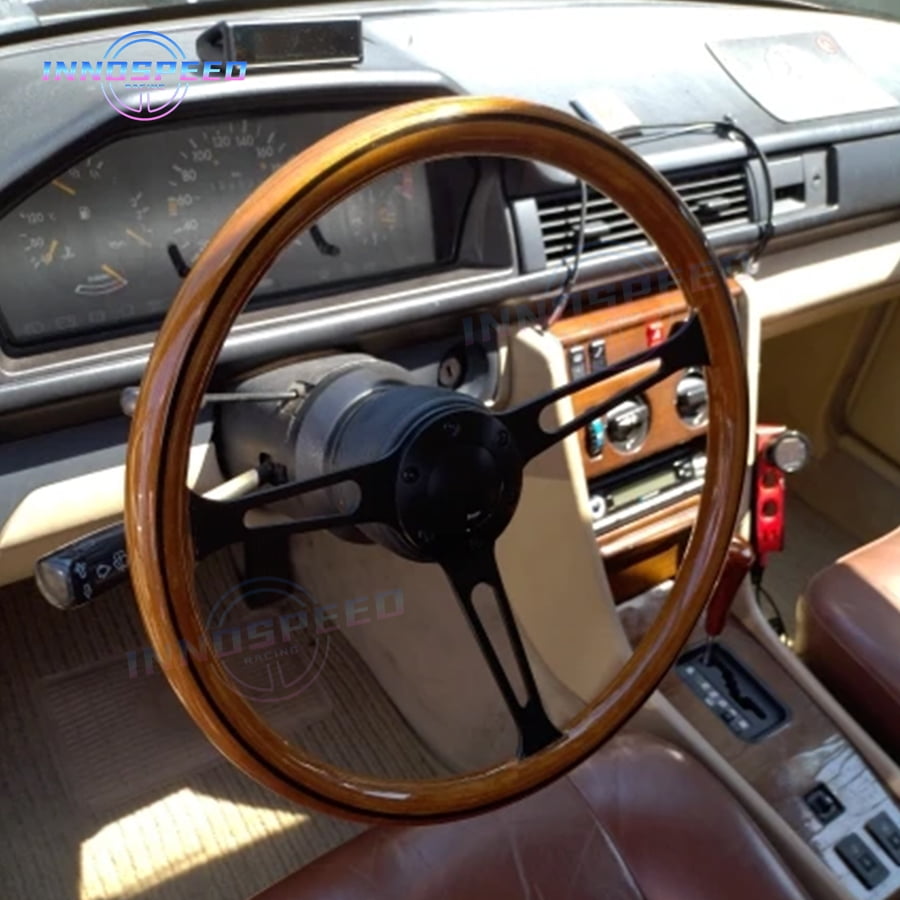JDM 15Inch 380mm Real Wood Steering Wheel Universal Modified Drift ...