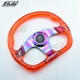 JDM Acrylic Drift Steering Wheel Flat Neo Chrome Spoke D Shape Refit ...