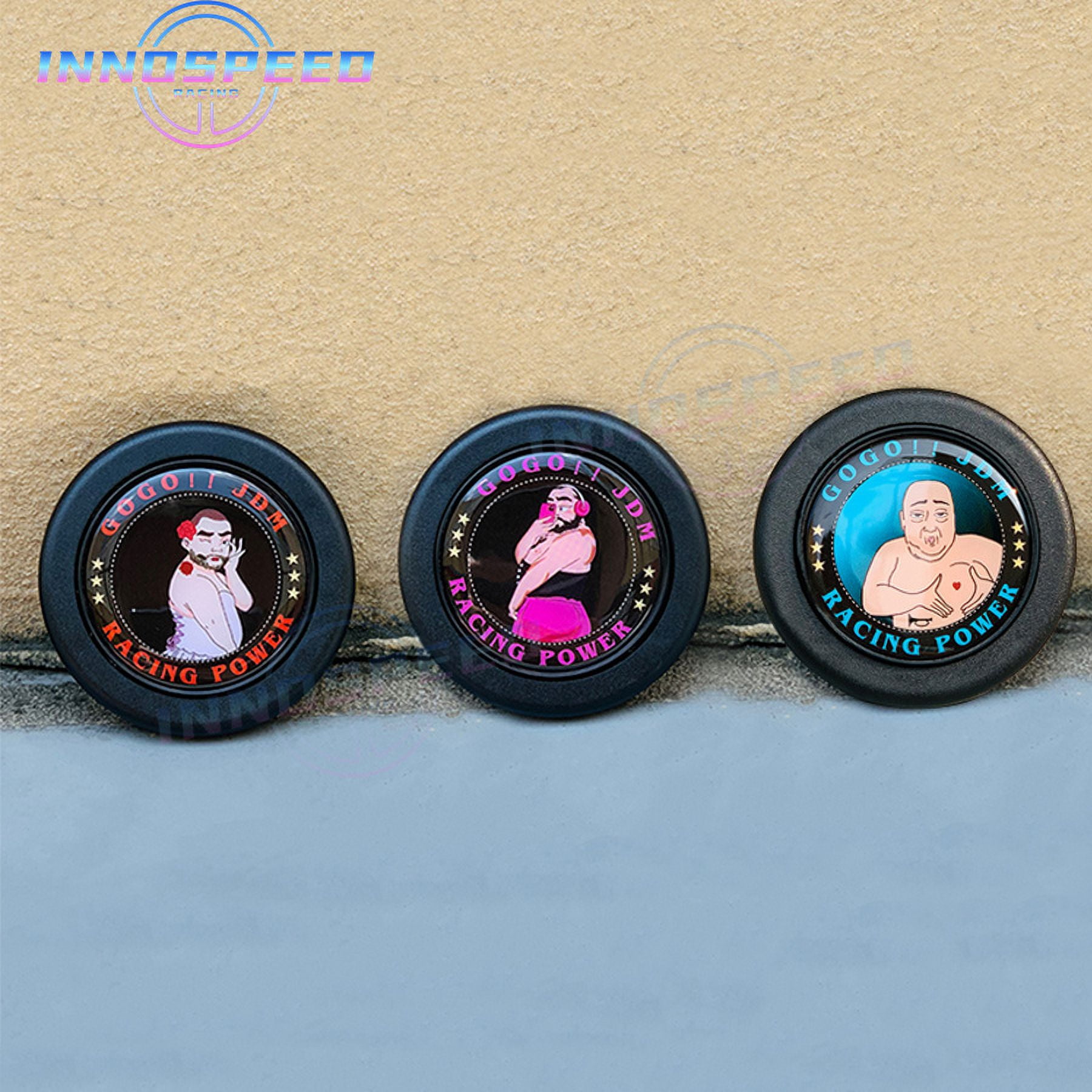 JDM Anime Car Drift Race Steering Wheel Horn Button Center Cap Custom ...