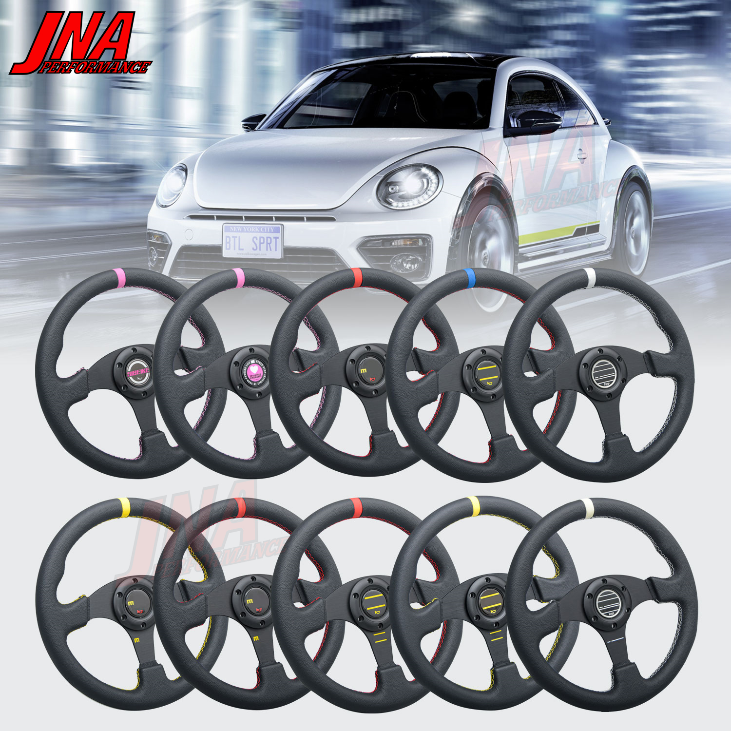JDM Brand 13inch Leather Steering Wheel Sim Racing Gaming Sports ...