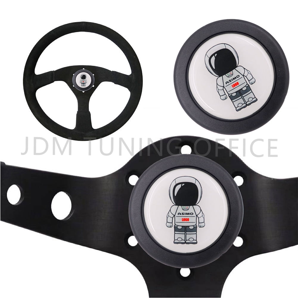 JDM Cartoon Spaceman Plastic Car Racing Steering Wheel Horn Button With ...