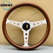 Stay Tuned Performance 350MM Class Dark Wood Grip 6-Hole Chrome 3-Spoke ...
