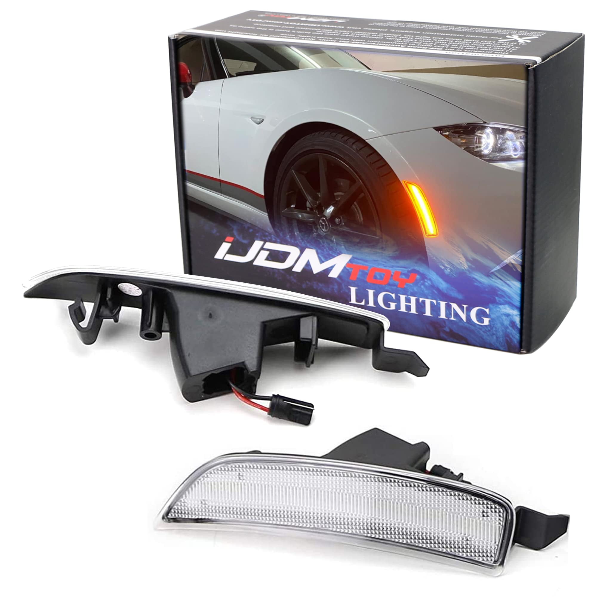 JDM Clear Lens Amber Full LED Front Side Marker Light Assemblies For ...