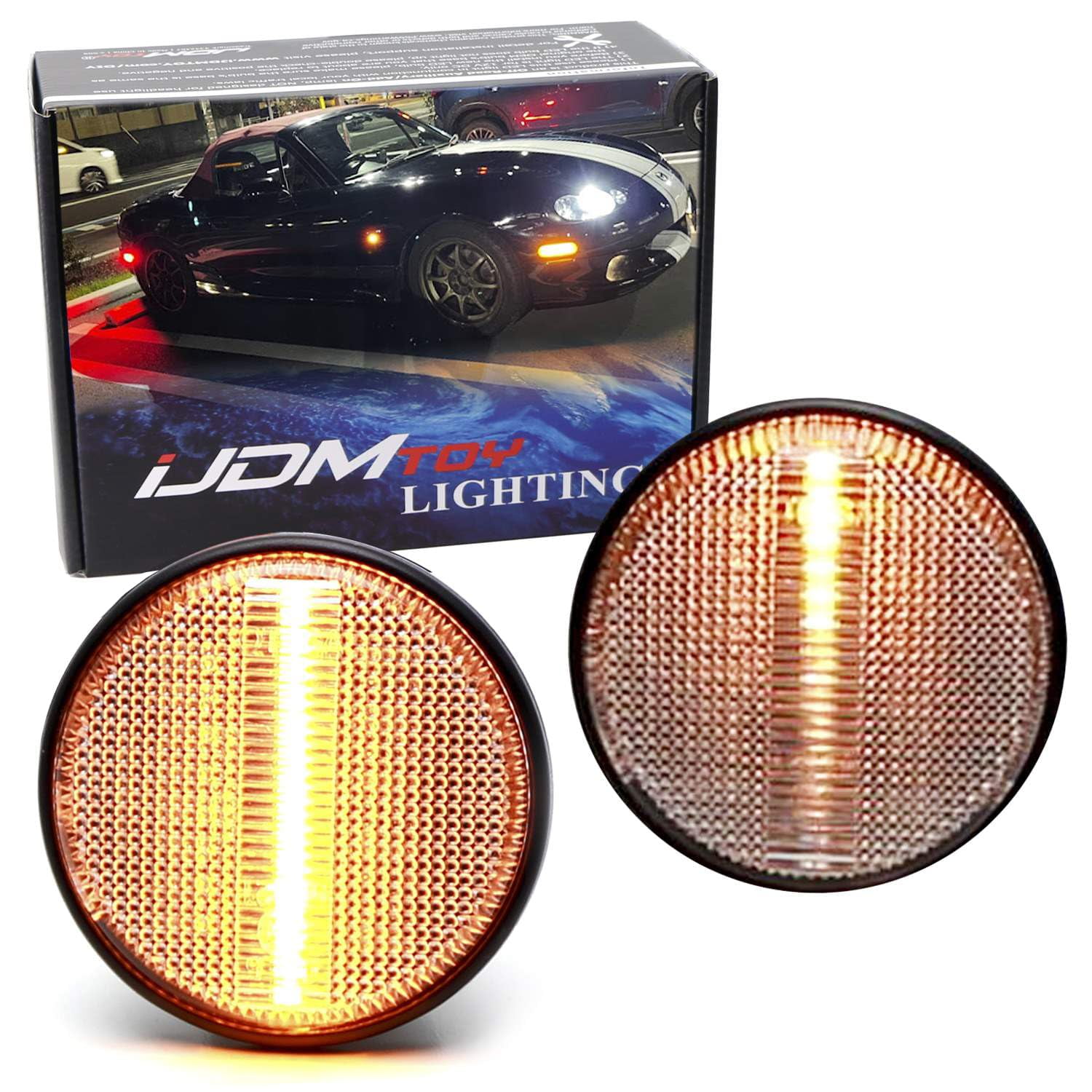 JDM/EU Spec Clear Lens Amber Full LED Sequential Blink Fender Turn ...