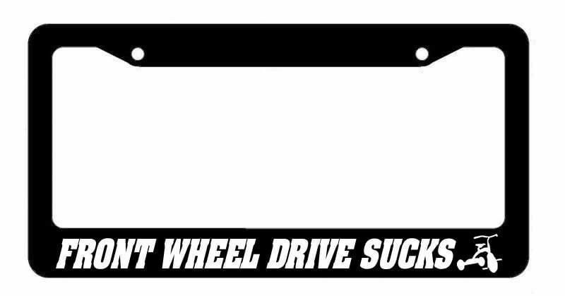 JDM FWD Sucks Scooter Race Drift Low Turbo Black License Plate Frame ...