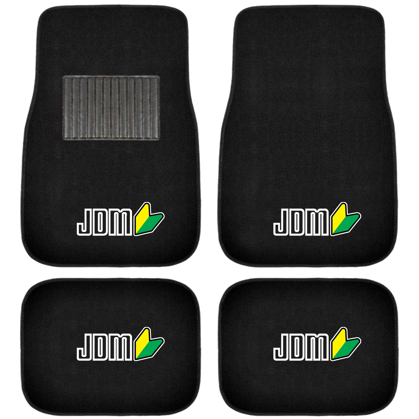 JDM Graphic Embroidered On All 4 Automotive Mats on All 4 Mats ...