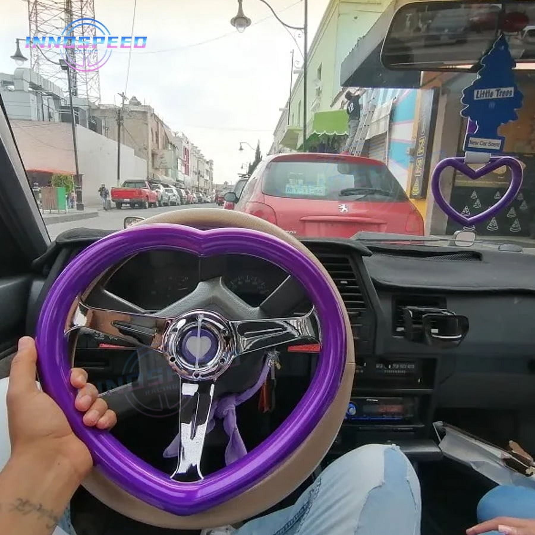 JDM Heart Shape Purple Car Steering Wheel 14inch Deep Corn Racing ...