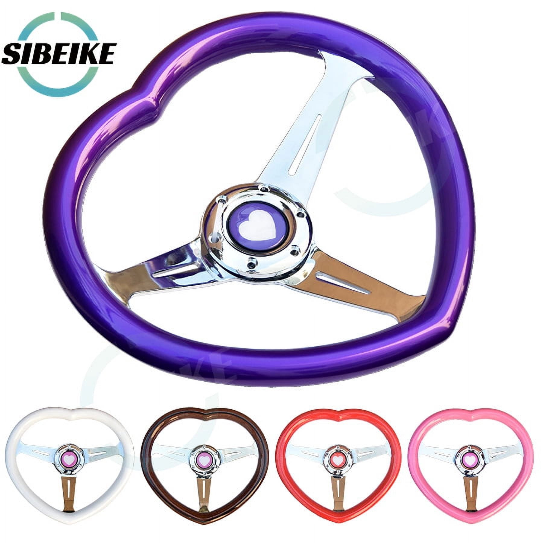 JDM Heart Shape Steering Wheel Purple Pink Deep Dish Racing Sports ...