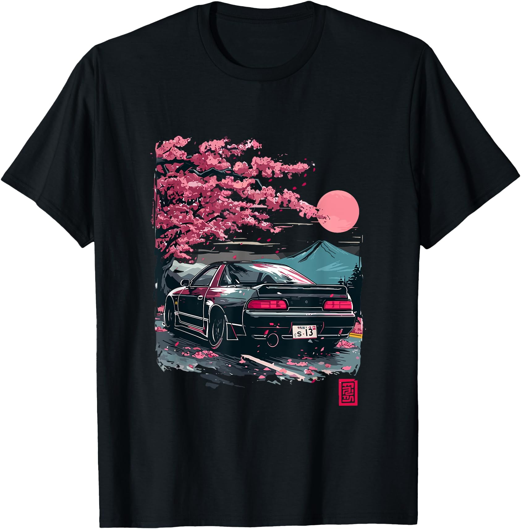 JDM Japan Cherry Blossom 240sx Japanese Art Drift Car S13 T-Shirt,Irish Green Color,Size YouthL ...