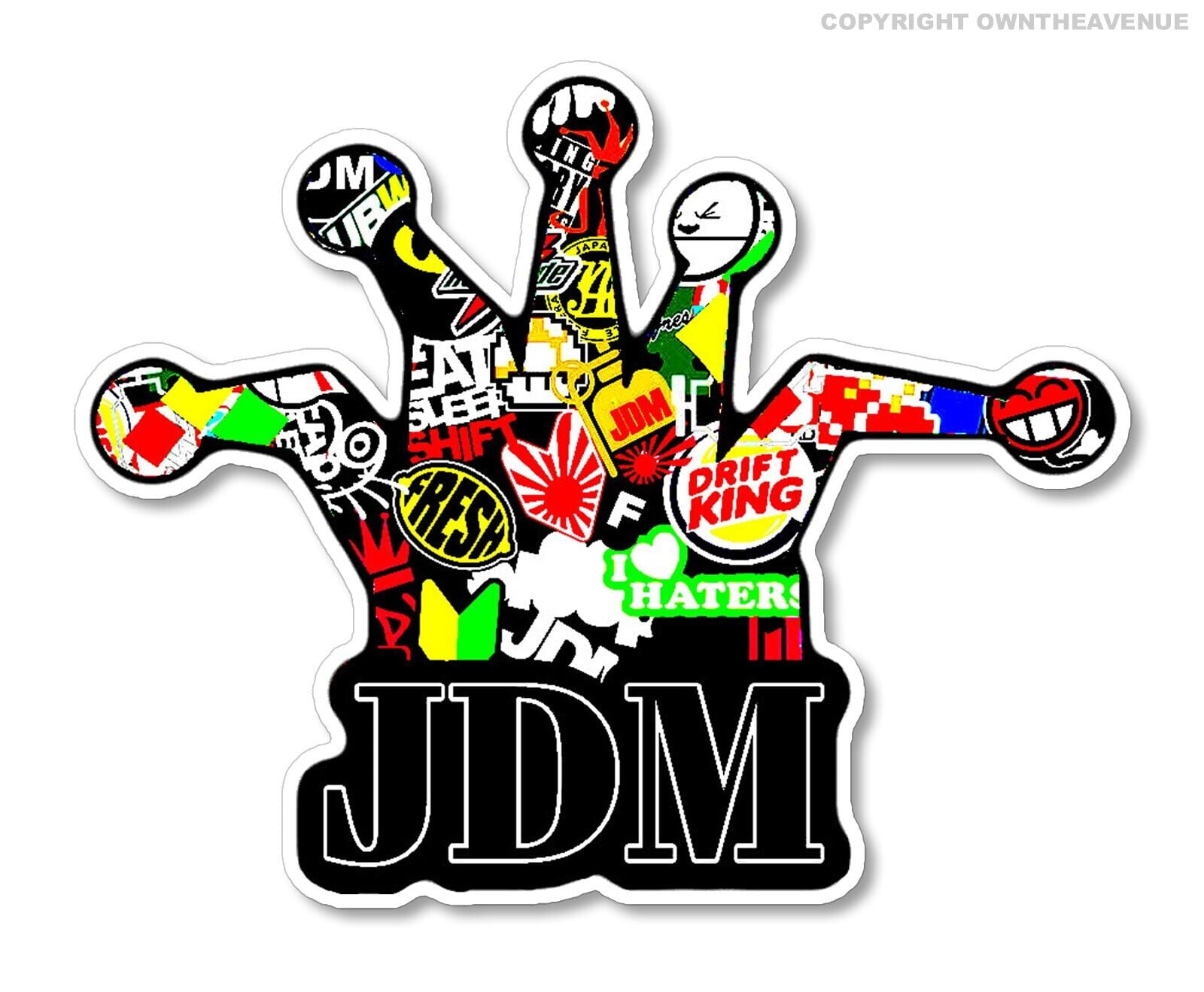JDM Joker Crown Hat Sticker Bomb Racing Drifting Drag Car Truck Sticker ...