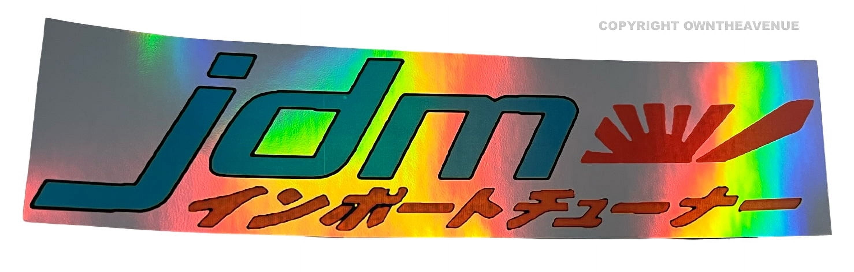 JDM Kanji Japanese Badge Style V1 Holographic Oil Slick Silver Box ...