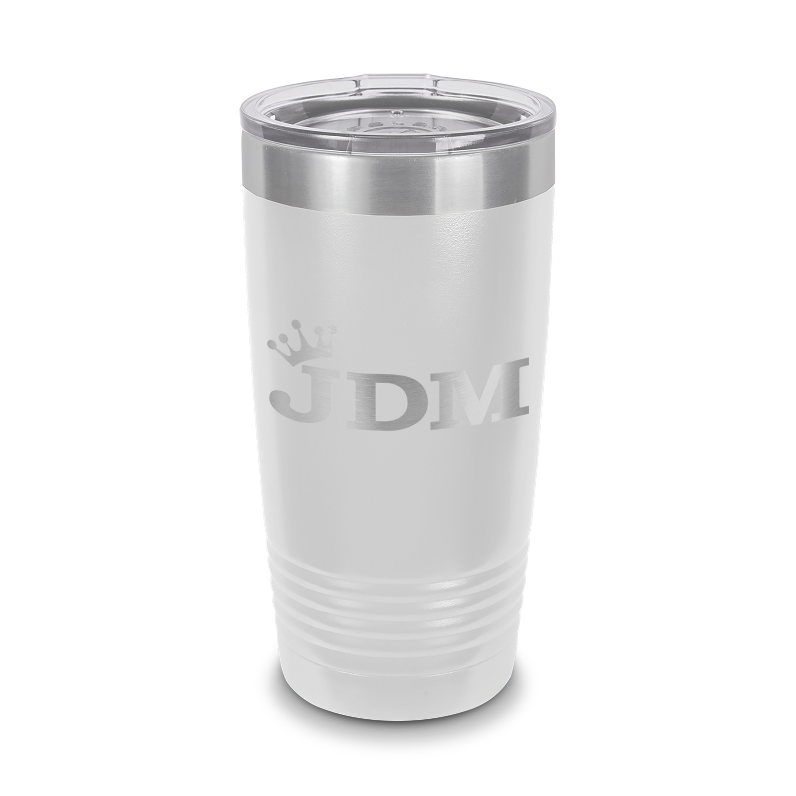JDM King Tumbler 20 oz - Laser Engraved w/ Clear Lid - Stainless Steel ...