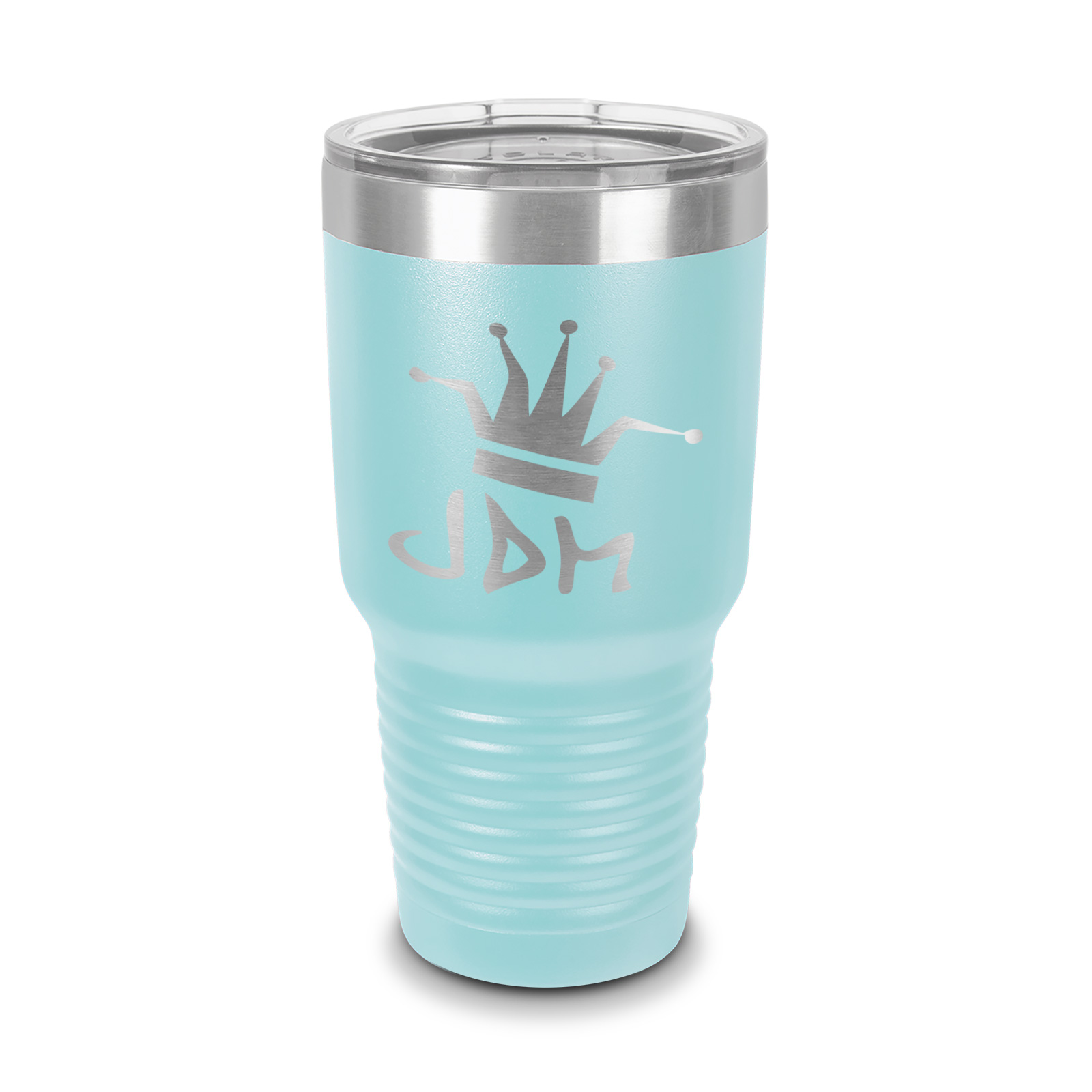 JDM King Tumbler 30 oz - Laser Engraved w/ Clear Lid - Stainless Steel ...