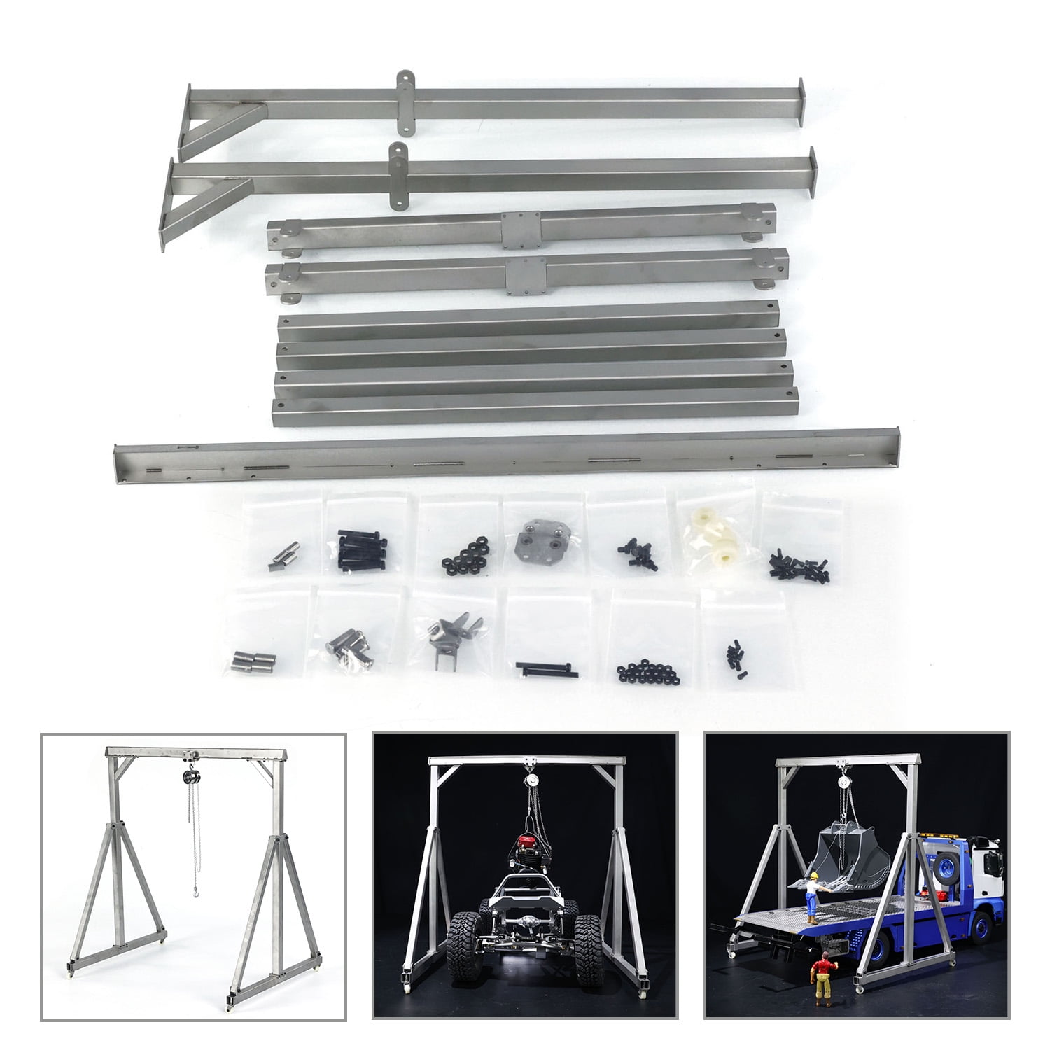 JDM Metal Gantry Crane Unpainted Unassembled Gantry Lifting Crane 1/10 ...