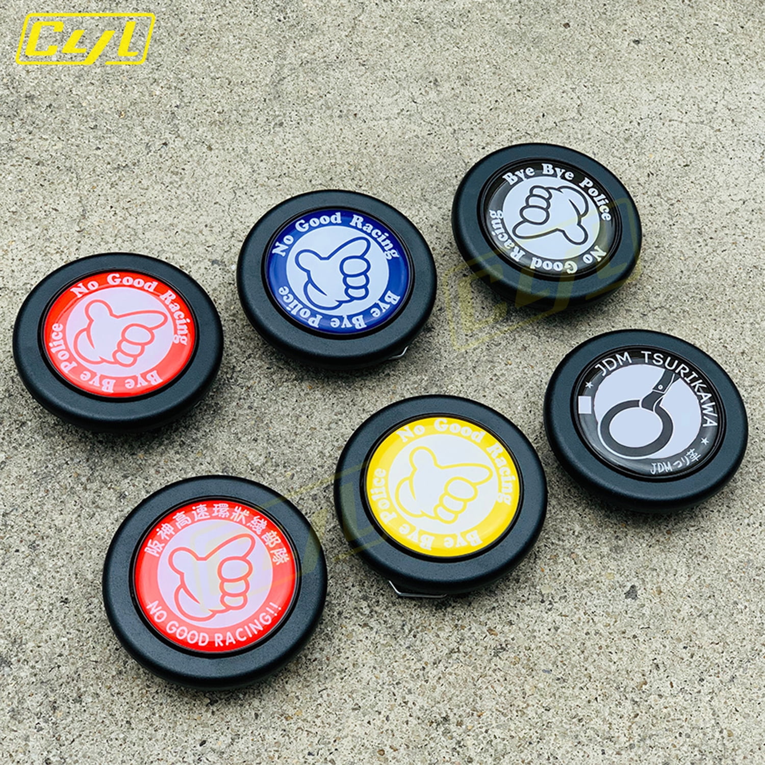 JDM No Good Racing logo Universal Car Steering Wheel Horn Button Horn ...