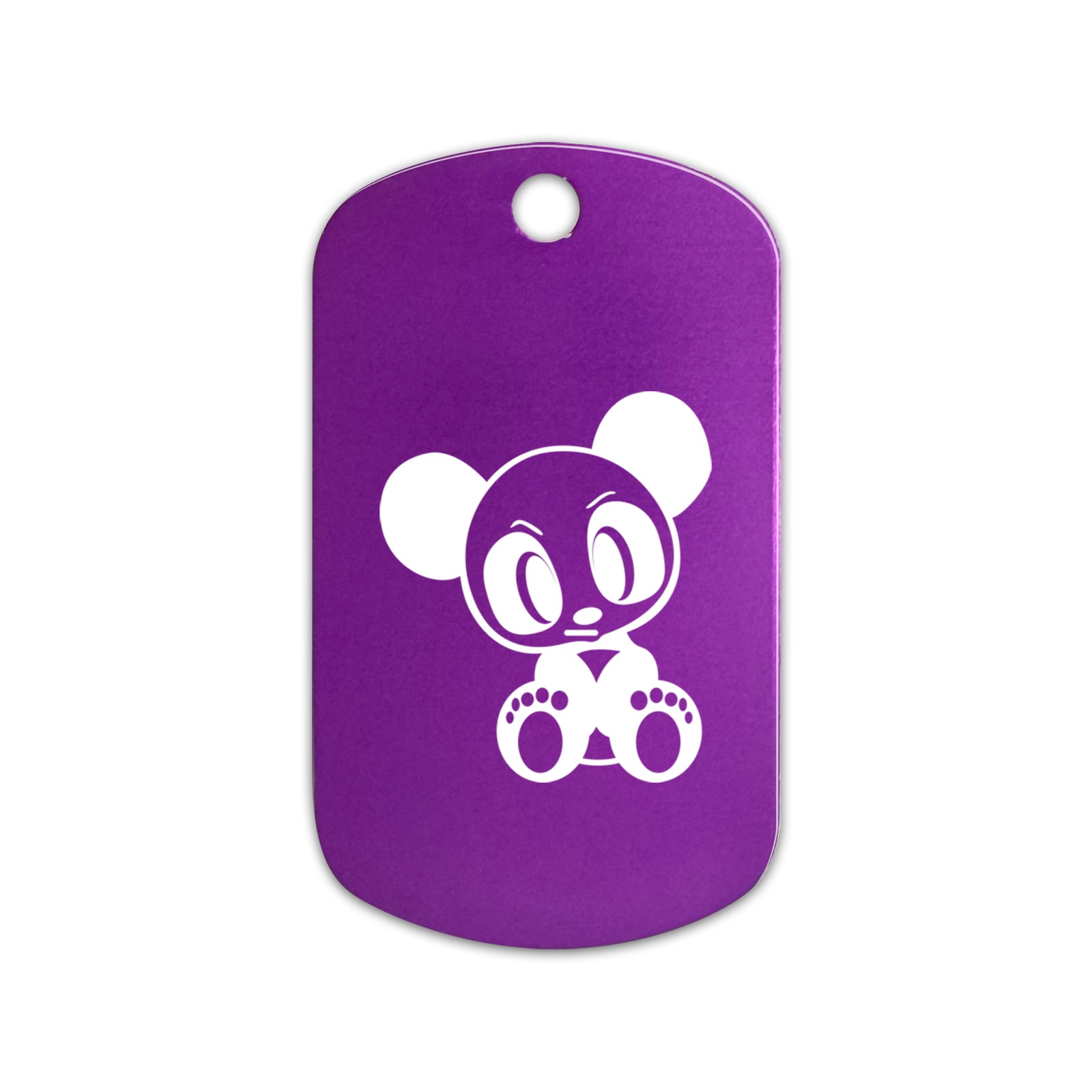 JDM Panda GI Dog Tag Aluminum Keychain - Purple - Walmart.com