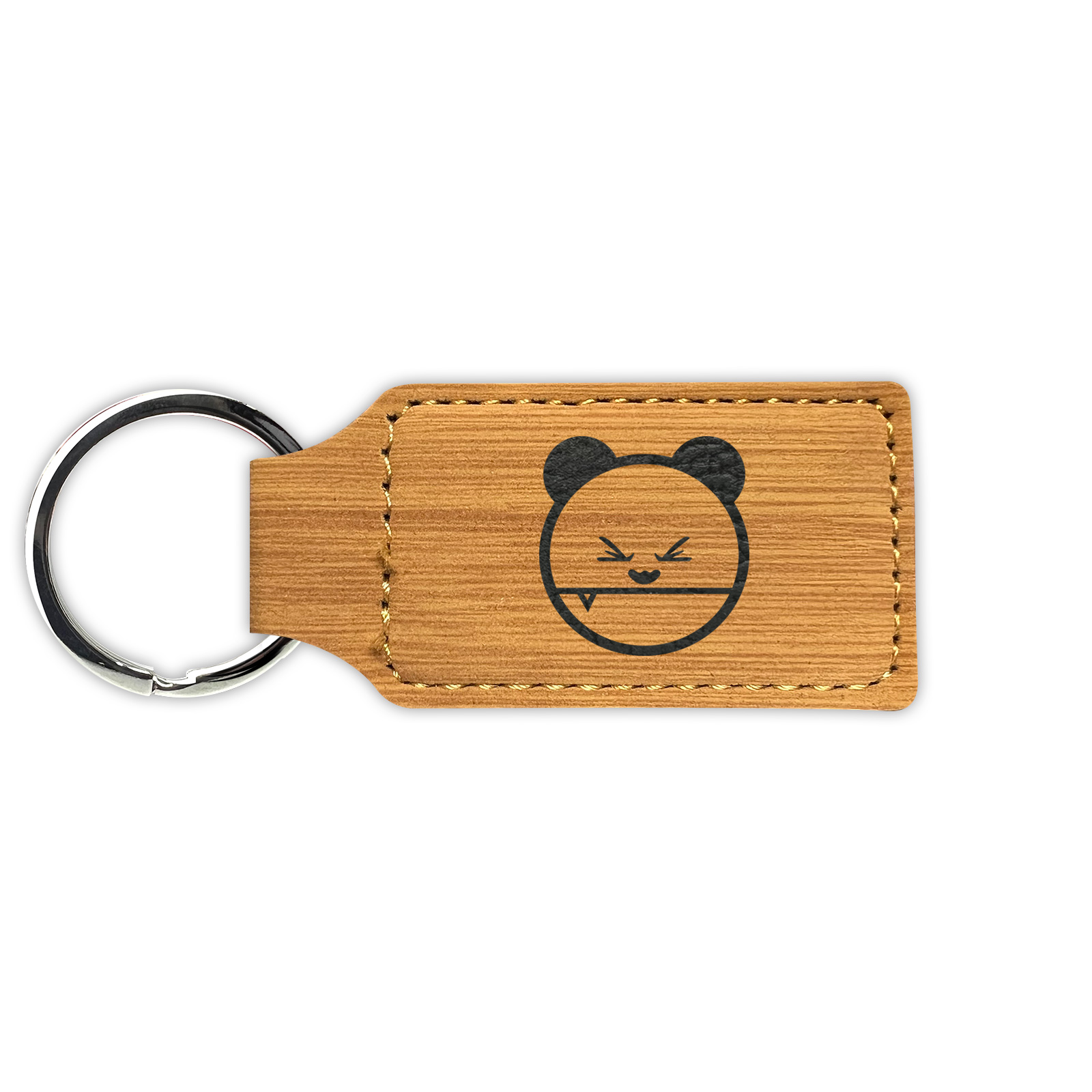 JDM Panda Keychain Leatherette Rectangle - Laser Engraved - Many Colors ...