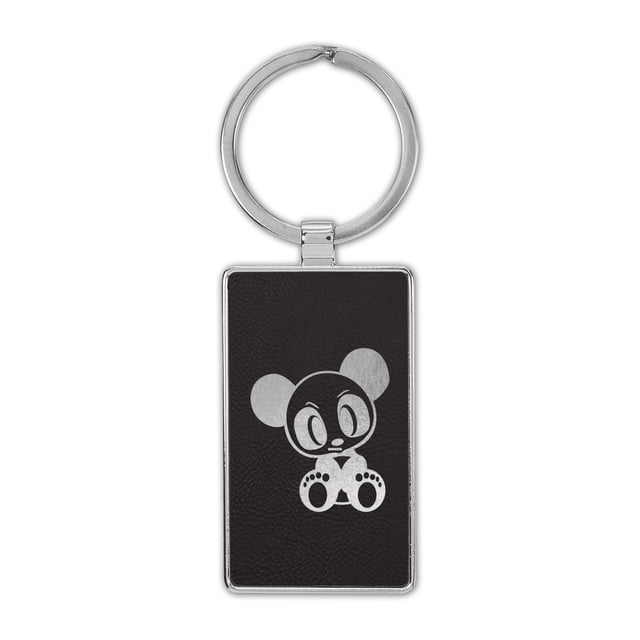 JDM Panda Premium Leatherette Keychain - Black/Silver - Walmart.com