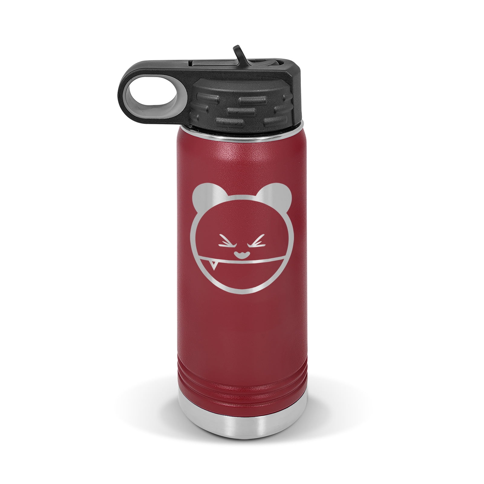 JDM Panda Water Bottle 20 oz - Laser Engraved w/ Flip Top Removable ...