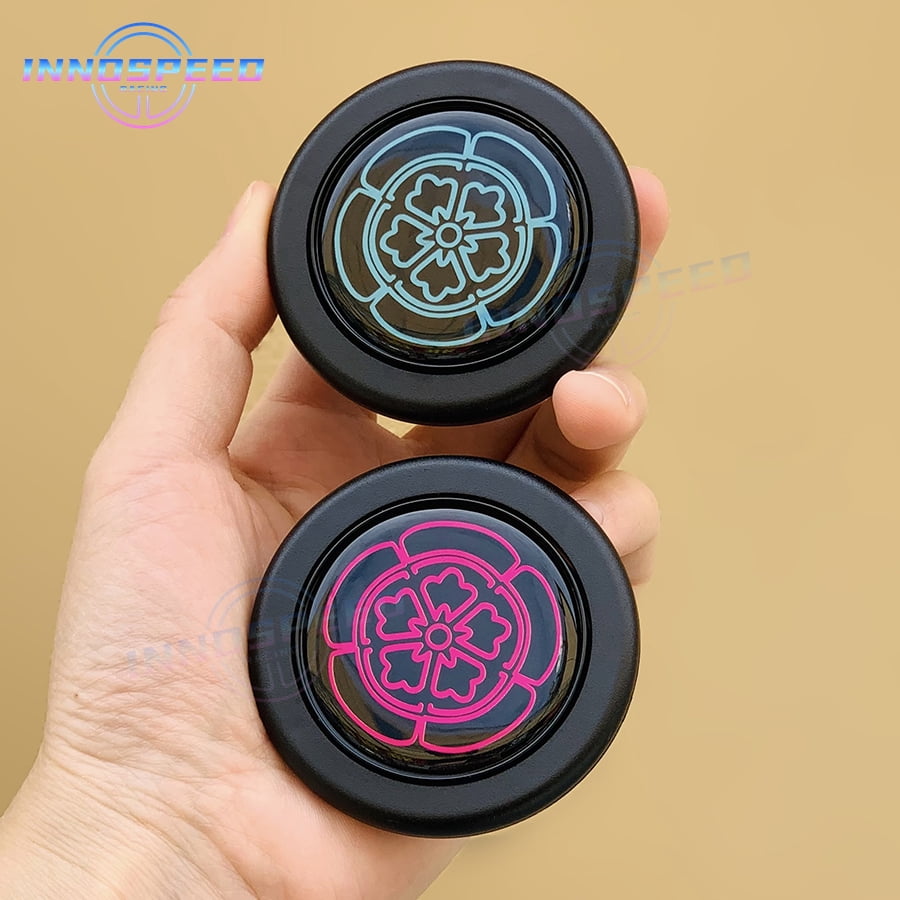JDM Racing Style Modified Flower Sticker Car Steering Wheel Horn Button ...
