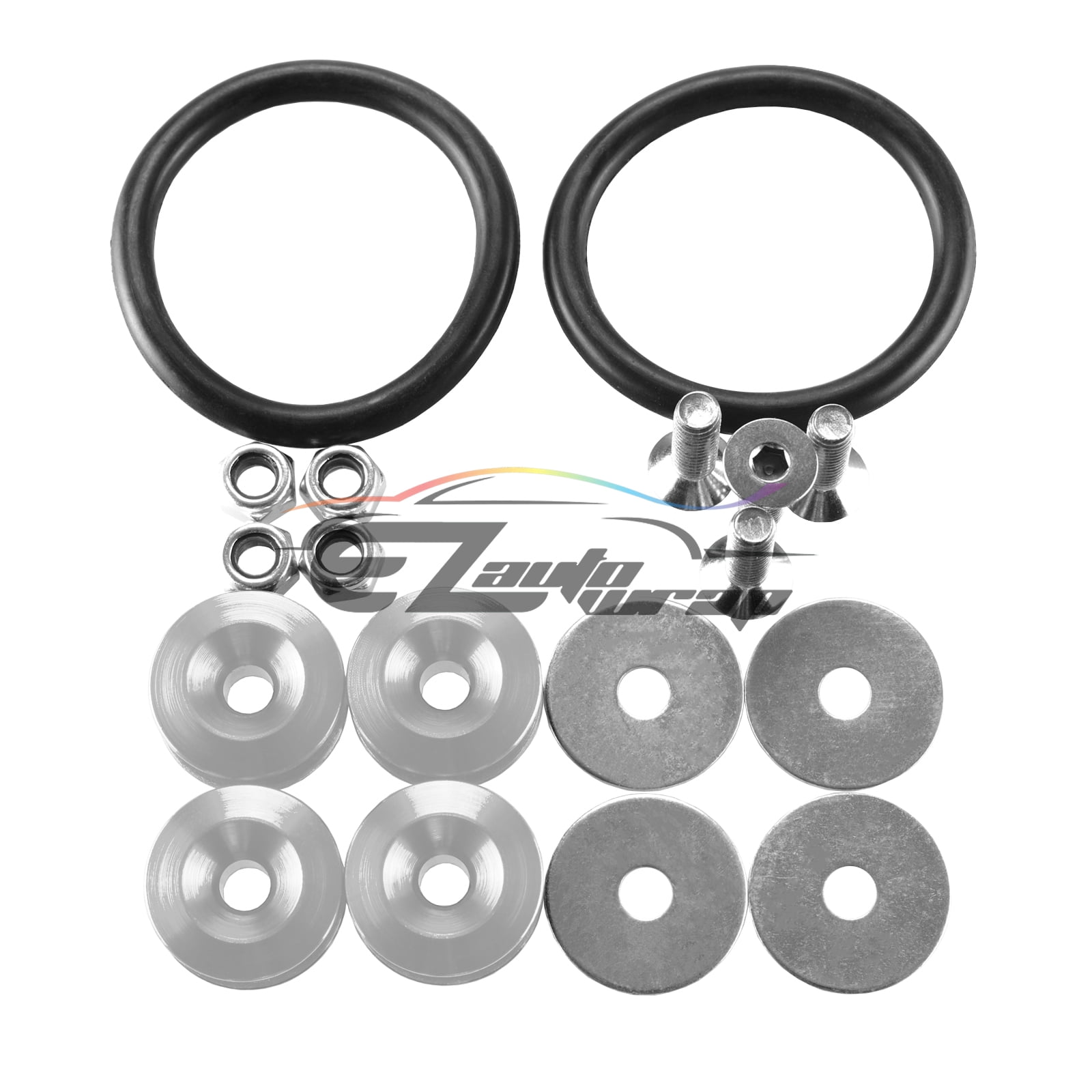 EzAuto Wrap JDM Silver Bumper Quick Release Fasteners Kit, Anodized ...