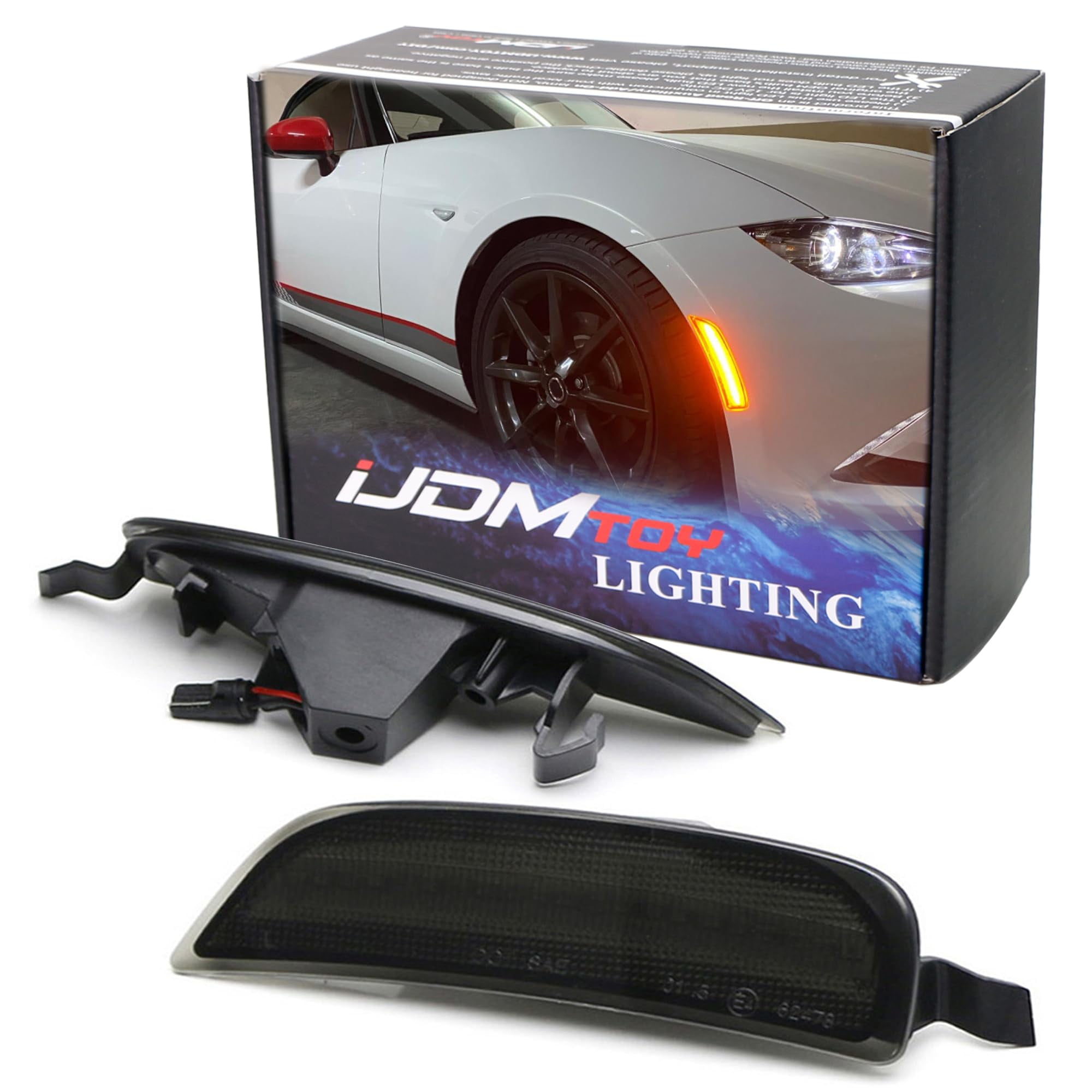 JDM Smoked Lens Amber Full LED Front Side Marker Light Assemblies For ...