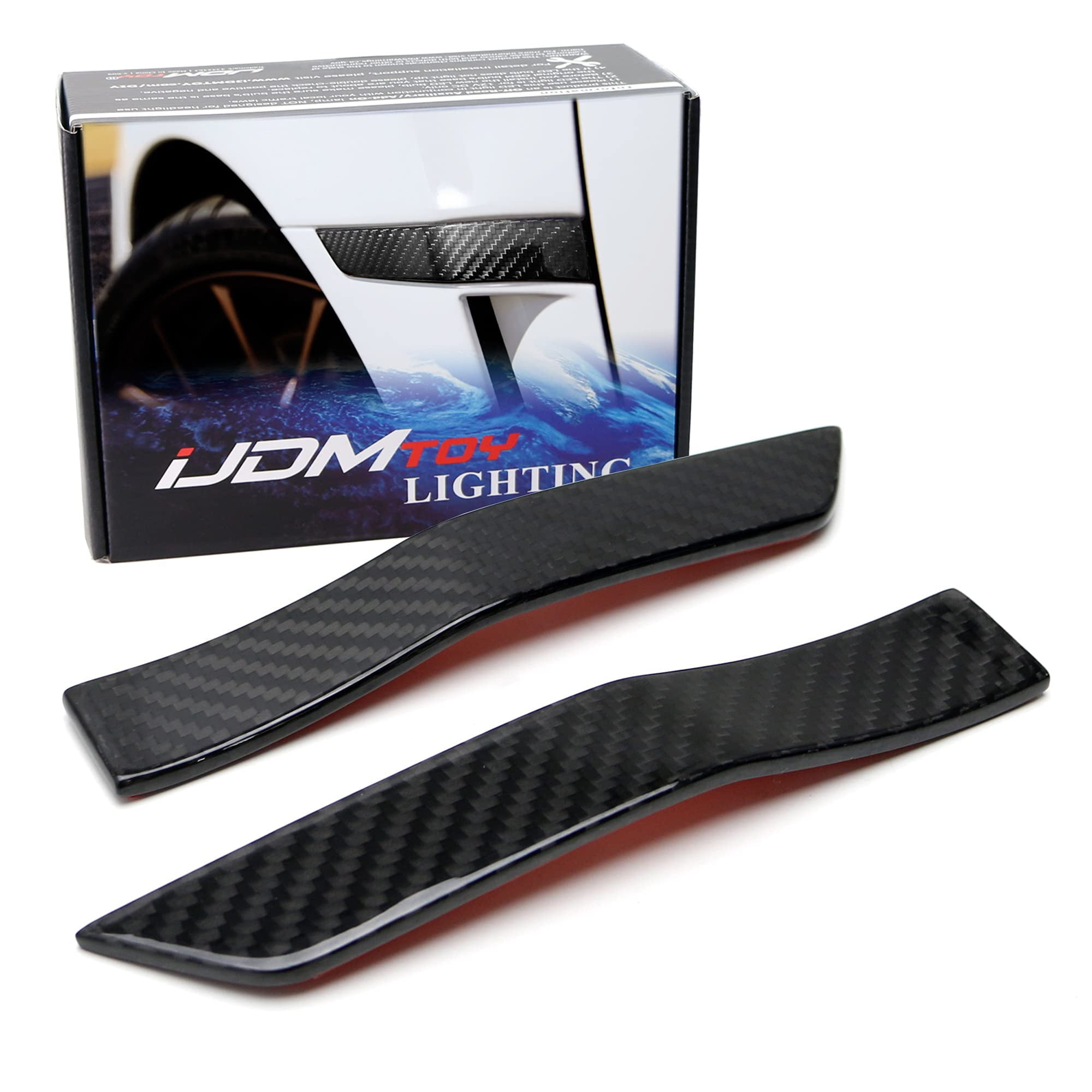 JDM Style Gloss Black Real Carbon Fiber Fender Side Marker Plate ...