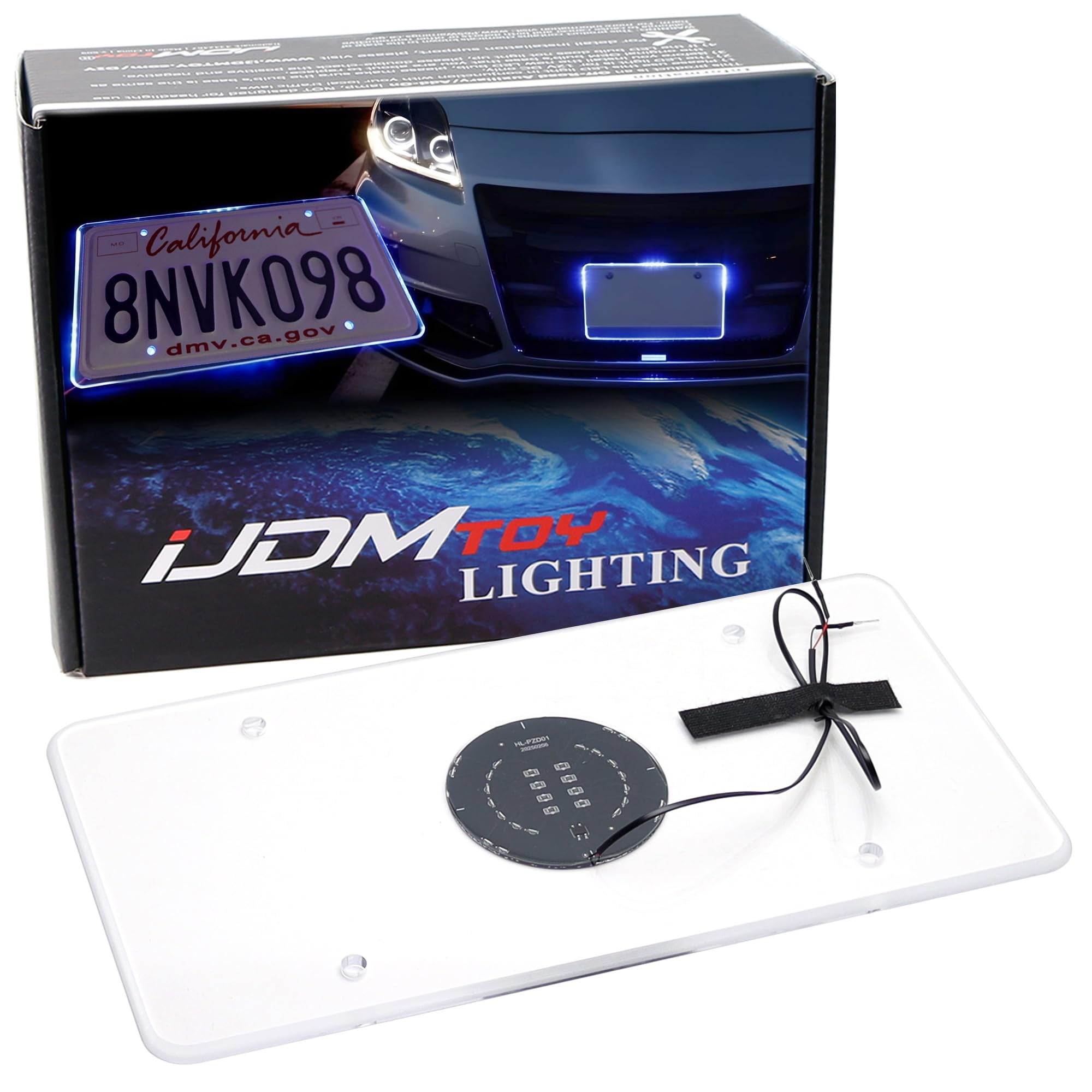 JDM Style Ultra Blue LED Illuminated License Plate Background Light ...