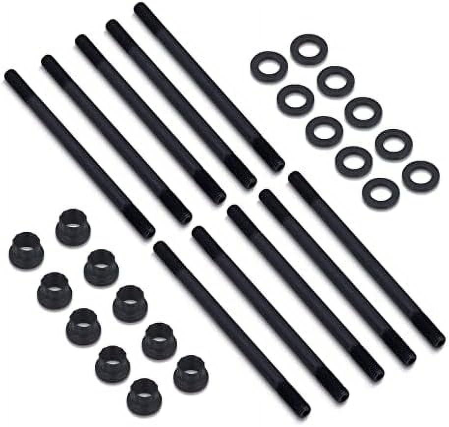 JDM Upgrade 10-Piece Cylinder Head Stud Bolt Nuts Kit Compatible ...