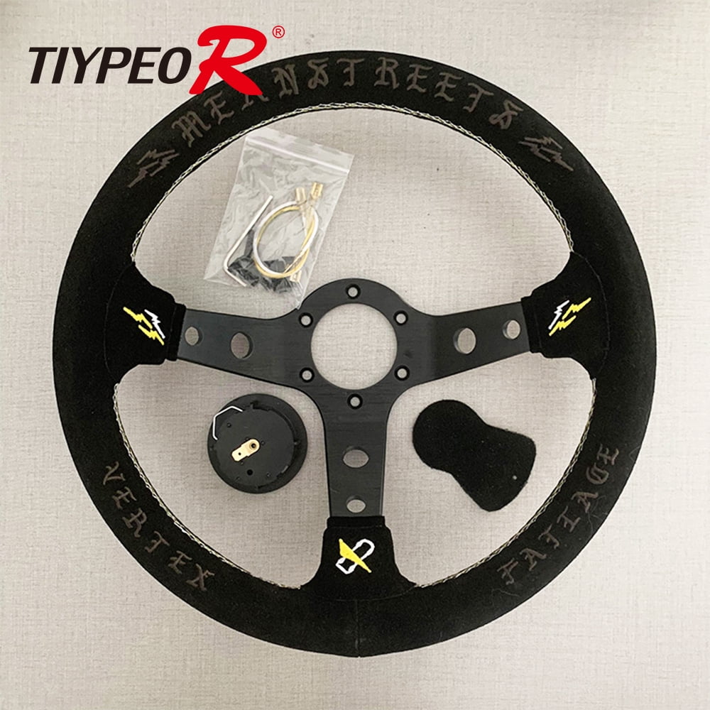 JDM Volante Universal 320mm Deep Dish Suede Leather Car Steering Wheel ...