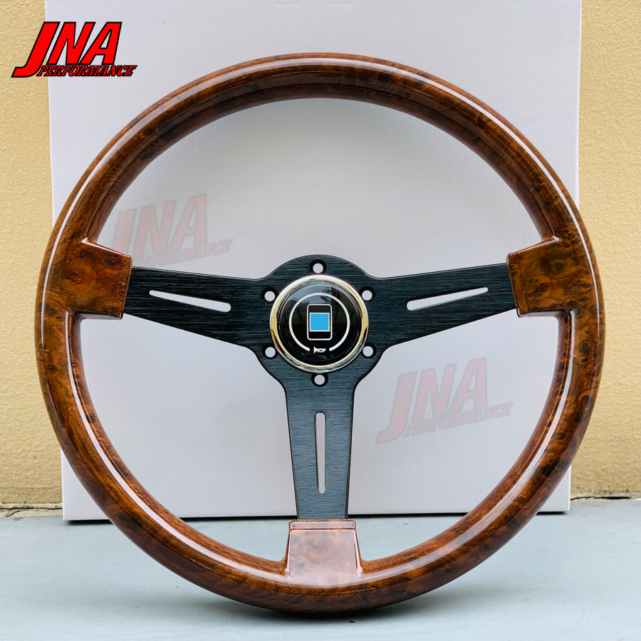 JDM Wood Film Racing Car Steering Wheel Universal Vintage Wooden Grain ...