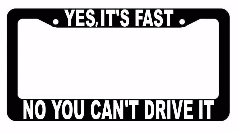 JDM Yes It's Fast Race Drift Low Turbo Black Funny License Plate Frame ...