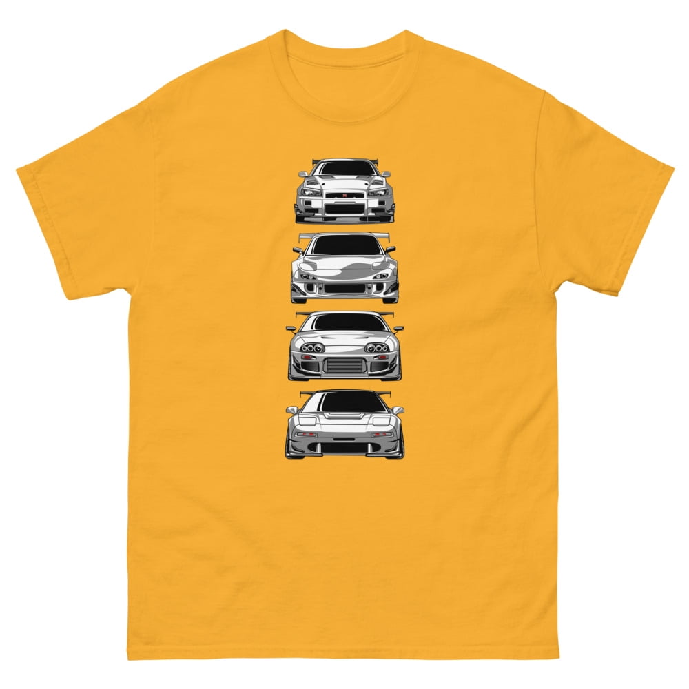 JDM kings supra rx7 GTR NSX t-shirt (Gold, M) - Walmart.com