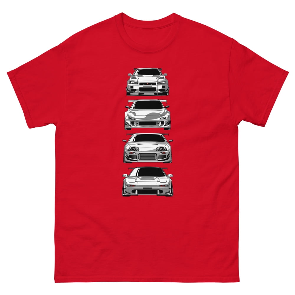 JDM kings supra rx7 GTR NSX t-shirt (Red, S) - Walmart.com