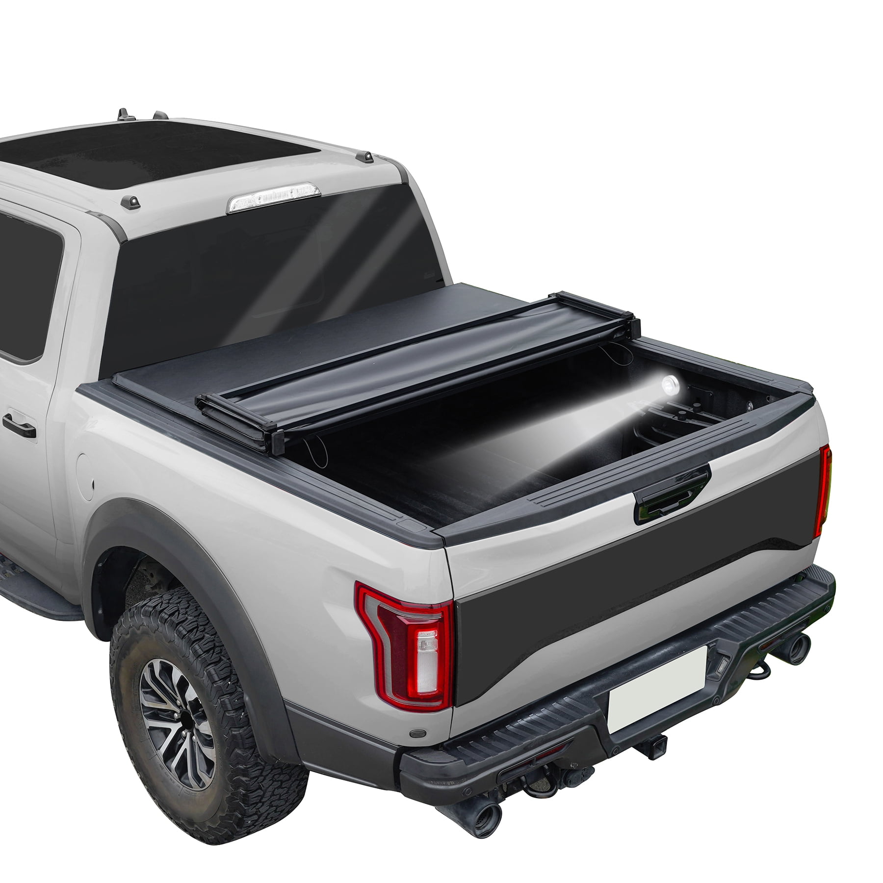 JDMSPEED Soft 4-Fold Truck Bed Tonneau Cover Compatible with 2015-2022 ...