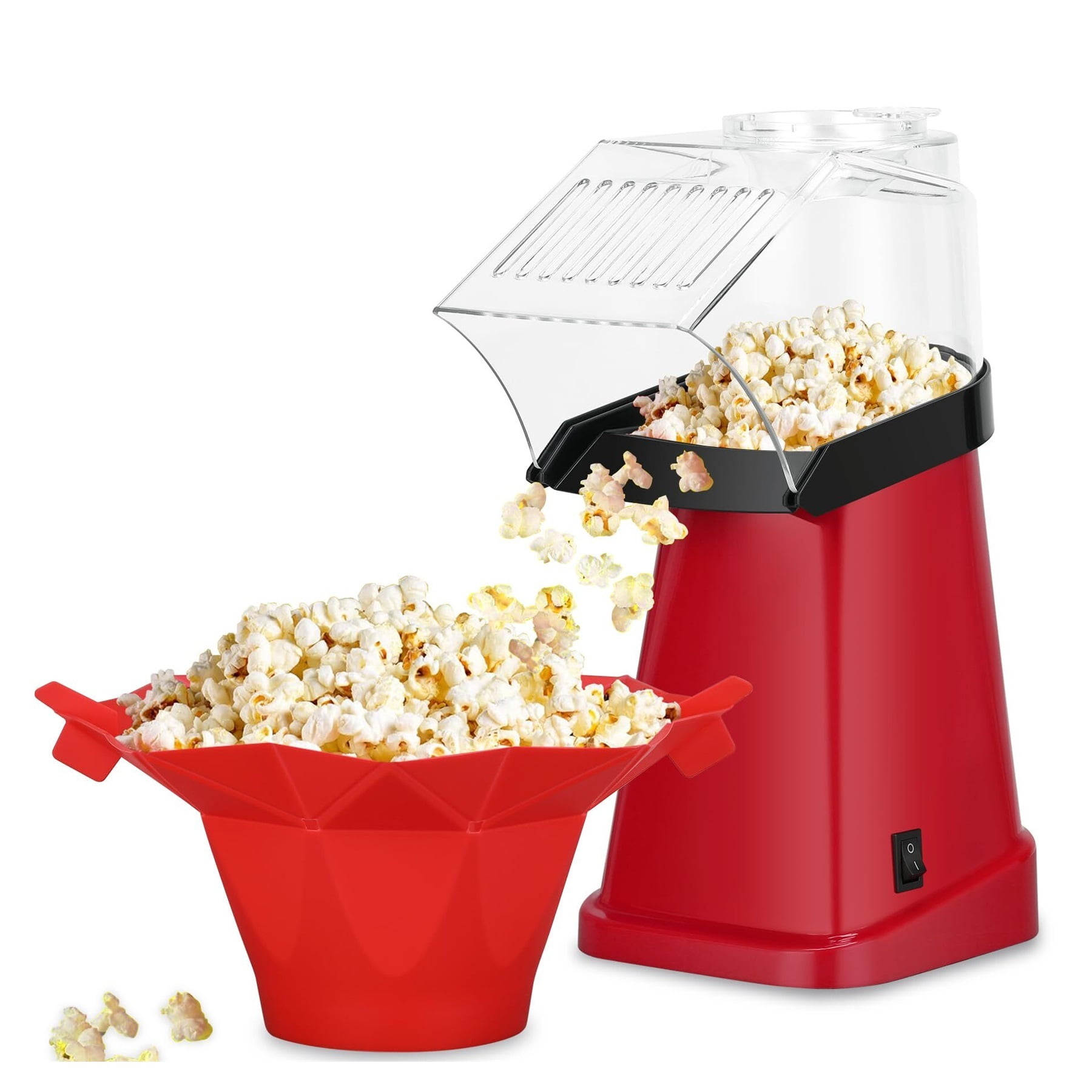 JDQTPOET Hot Air Popcorn Popper Maker with Popcorn Bowl, Fast Popcorn ...