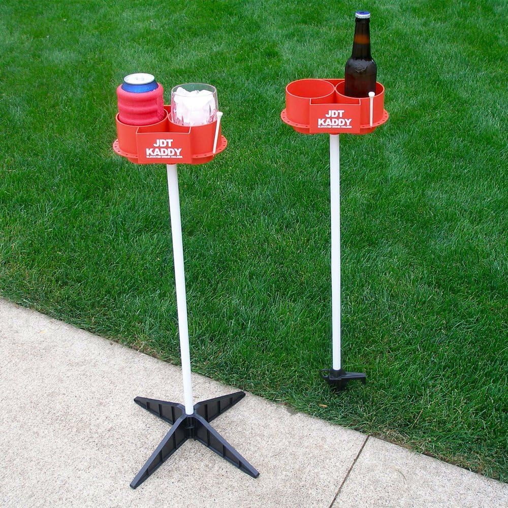 JDT Kaddy Elevated Drink Holders (Set of Two) RED/White - Comes with ...